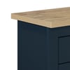 Highgate Navy Blue and Oak Wooden 2 Drawer Bedside Table