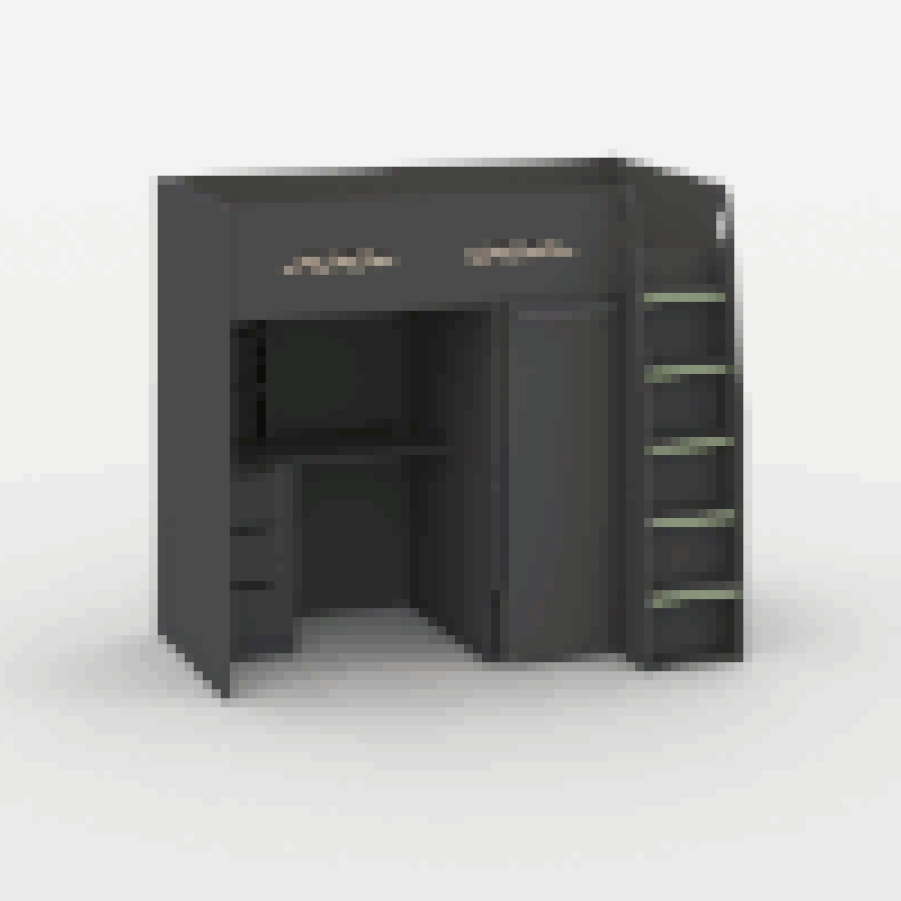 Pegasus Anthracite Wooden High Sleeper Frame - 3ft Single