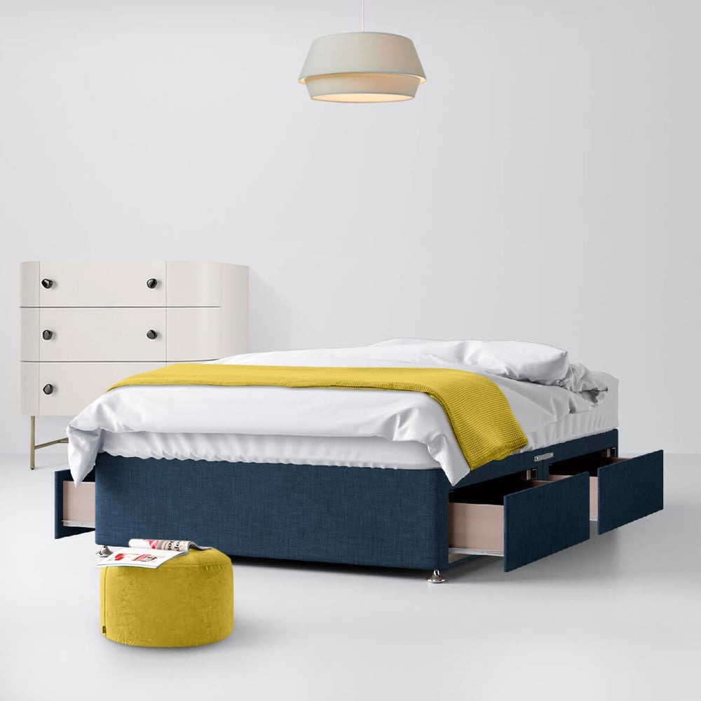 Midnight Blue Fabric Divan Bed | Happy Beds