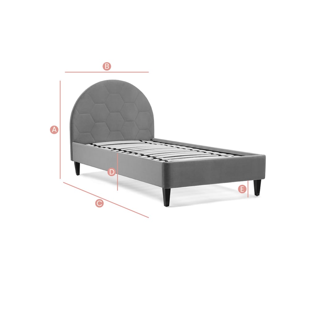 Football Grey Velvet Kids Bed | Happy Beds