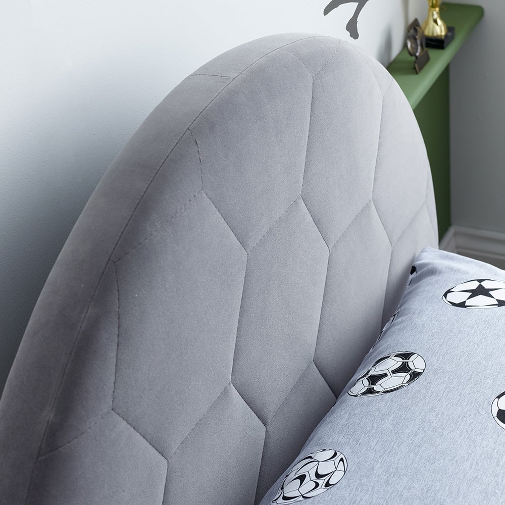 Football Grey Velvet Kids? Bed | Happy Beds