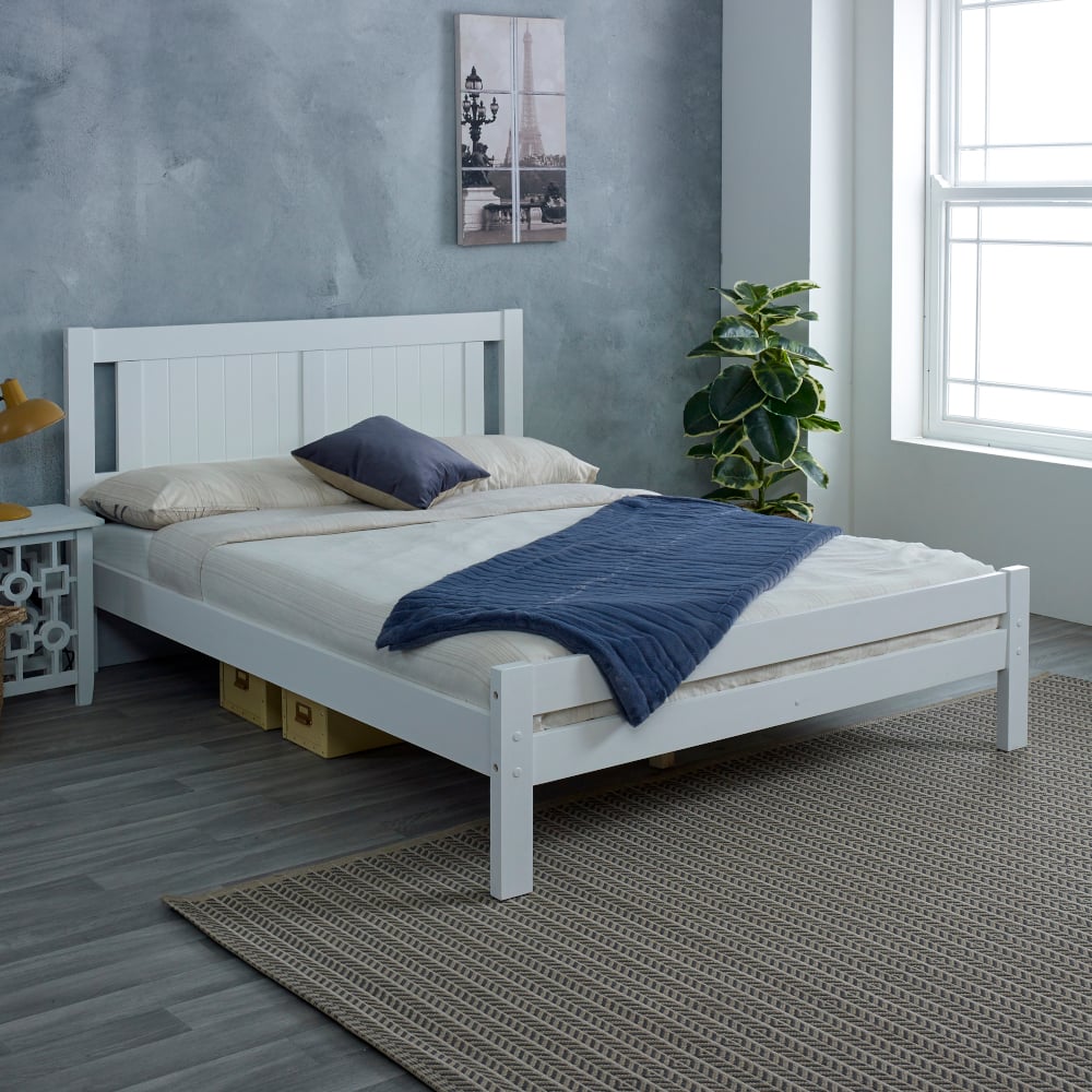 Glory White Wooden Bed Frame | Happy Beds