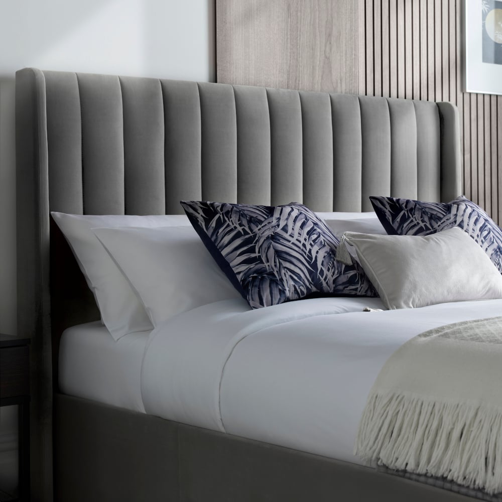 Reid Grey Velvet 4 Drawer Storage Bed | Happy Beds