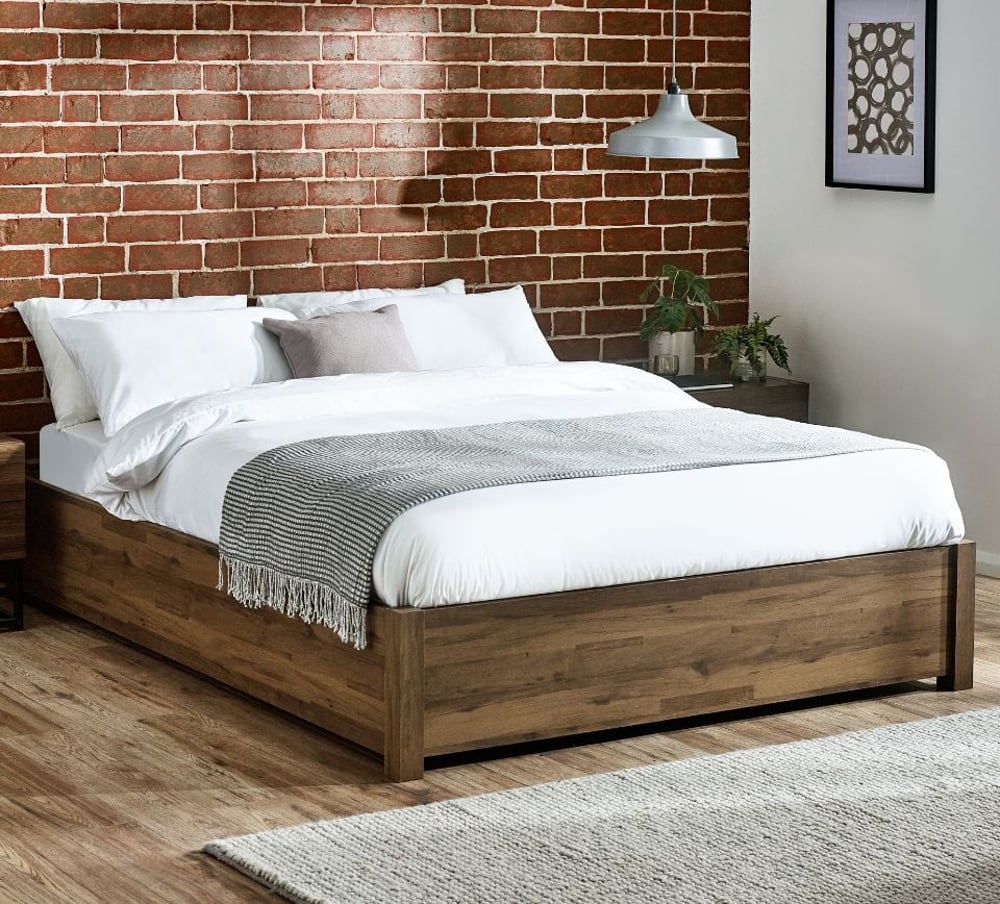 Westbrook Rustic Wooden Platform Ottoman Storage Bed | Happy Beds