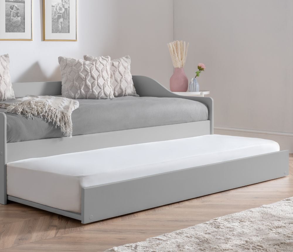 Elba Dove Grey Day Bed and Trundle | Happy Beds