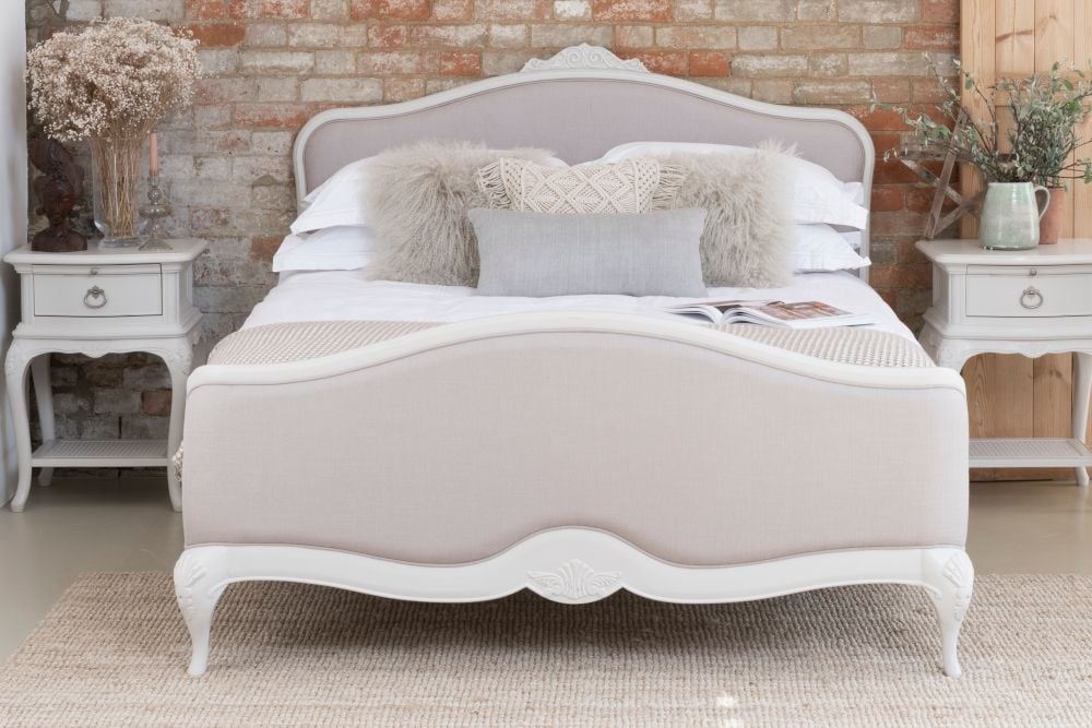 Willis & Gambier Etienne Grey Fabric and Wooden Bed Frame
