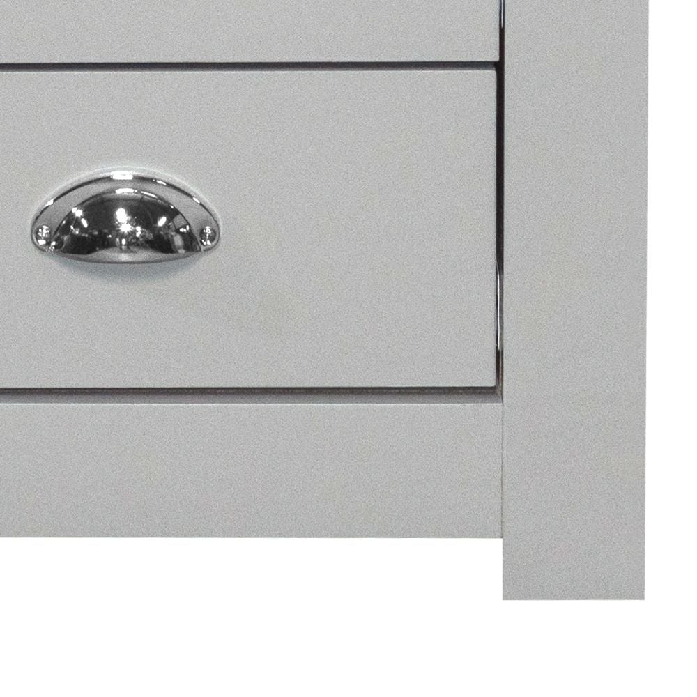 Highgate Grey and Oak Wooden 2 Drawer Bedside Table