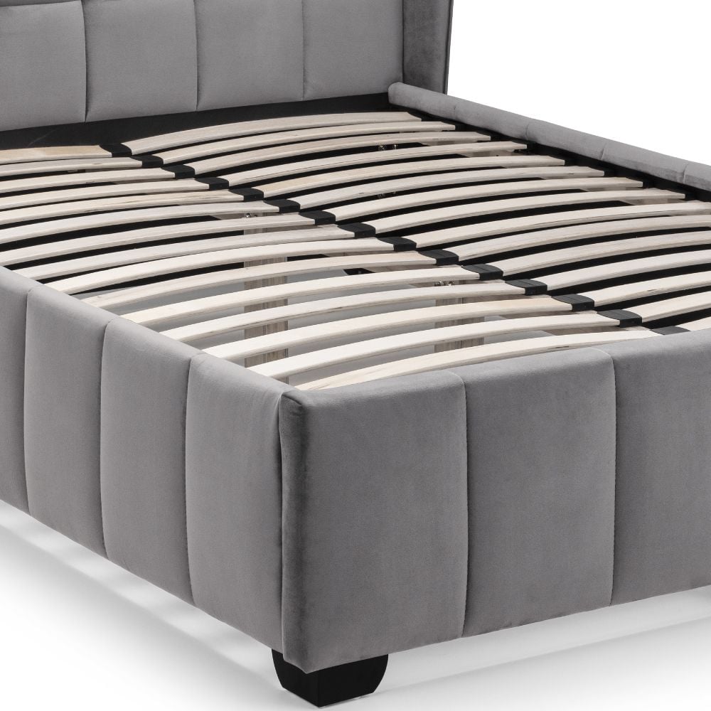 Gatsby Grey Velvet Bed Frame