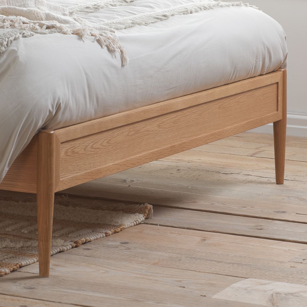 Leonie Rattan Oak Wooden Bed Frame
