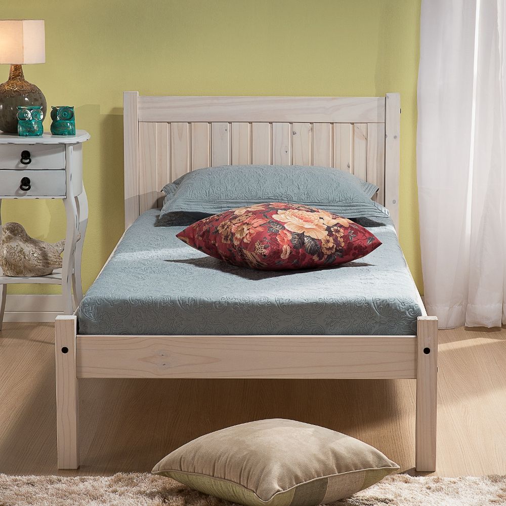 Rio White Washed Wooden Bed Frame - 3ft Single