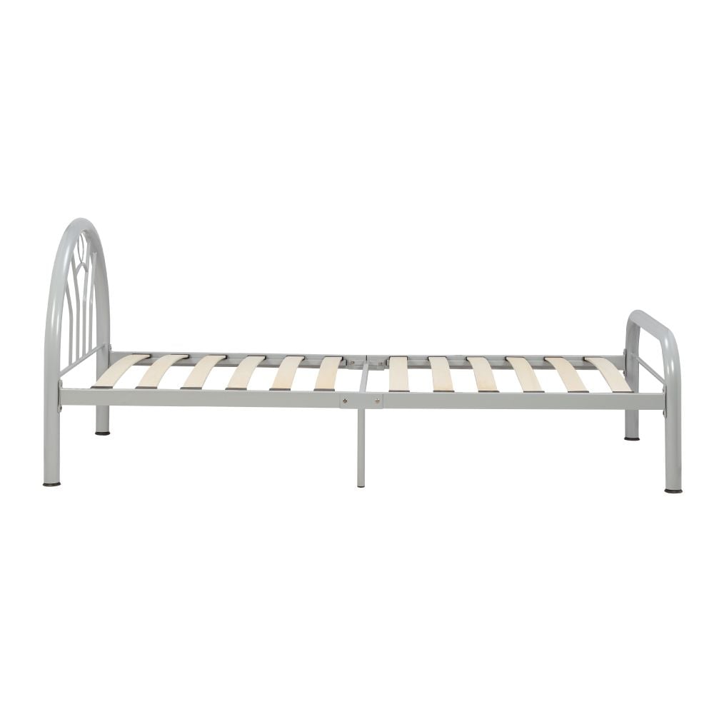 Solo Silver Finish Metal Bed Frame - 3ft Single