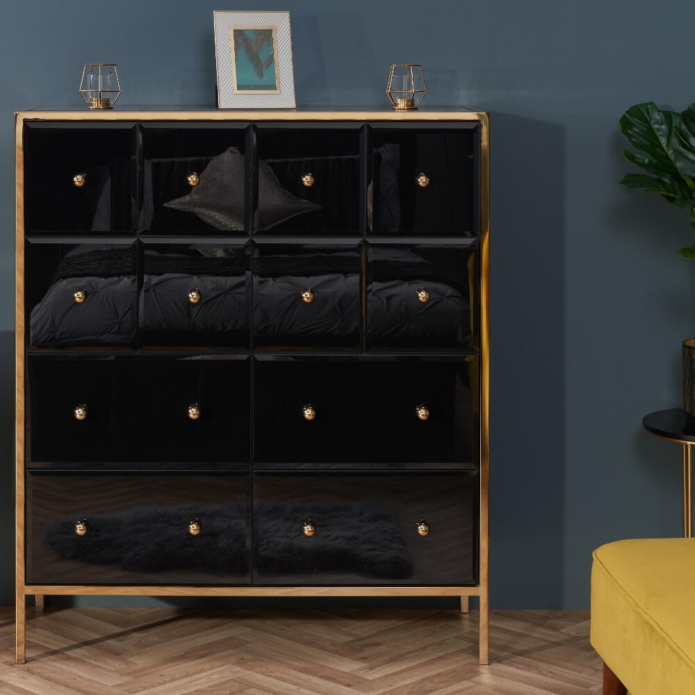 Fenwick Black and Gold Merchant Chest | Happy Beds