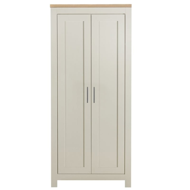 Highgate Cream and Oak Wooden 2 Door Wardrobe