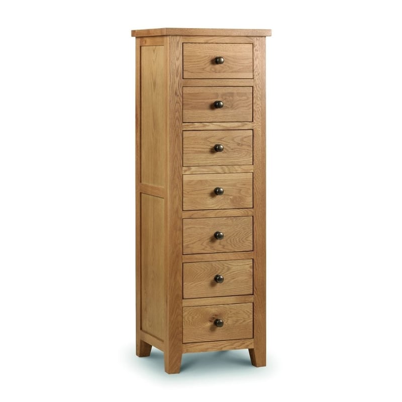 Marlborough Oak 7 Drawer Narrow Chest
