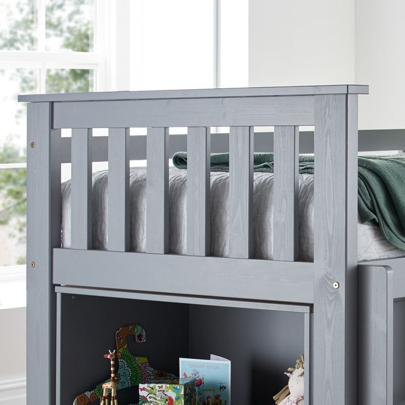 Milo Grey Wooden Mid Sleeper Kids Bed