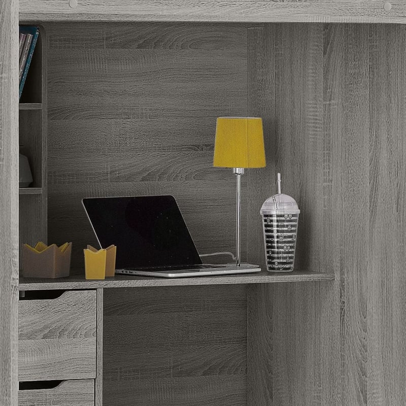 Pegasus Grey Oak Wooden High Sleeper Frame 3ft Single