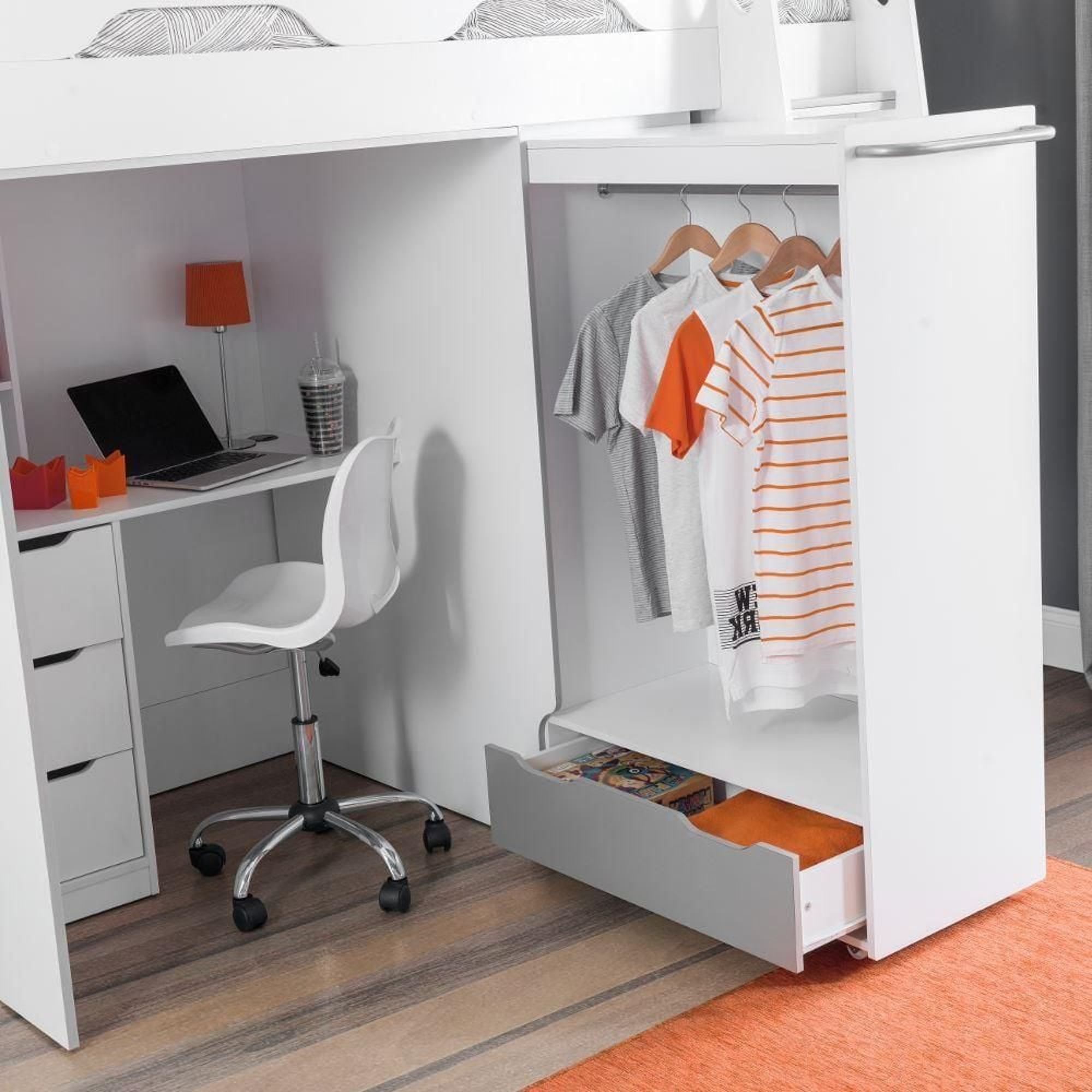 Pegasus White Wooden High Sleeper | Happy Beds