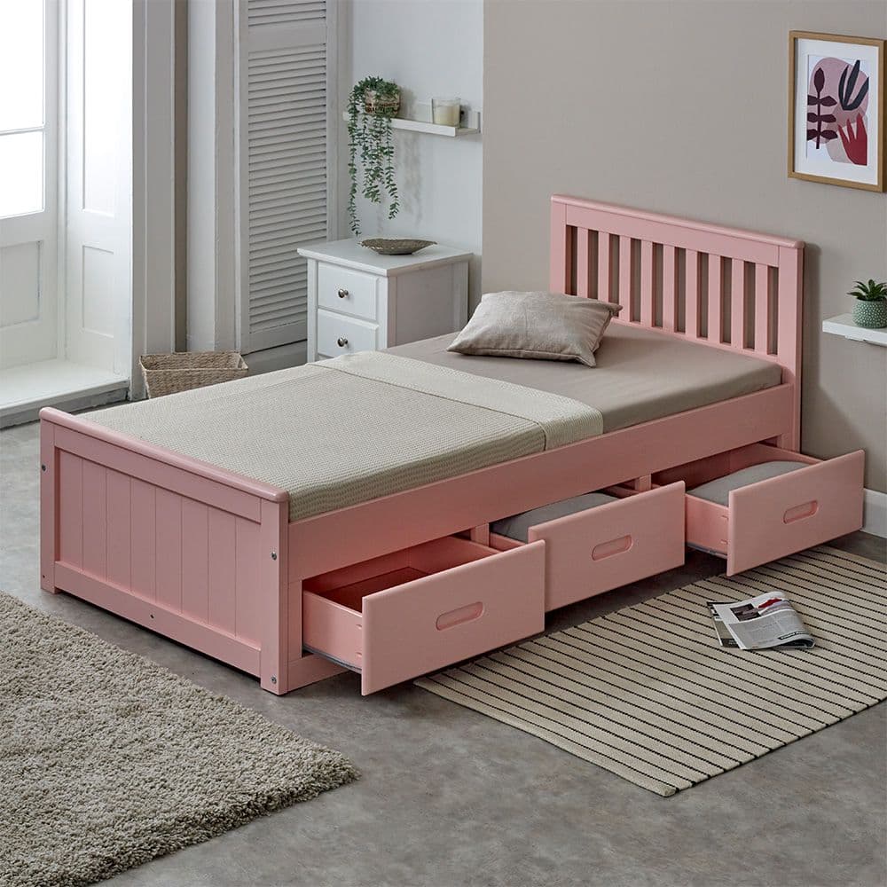 Mission Pink Wooden Storage Bed | Happy Beds