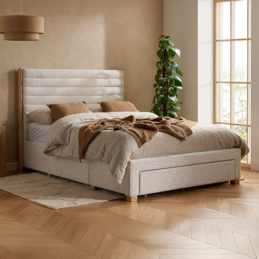 Arabella Grey Velvet Fabric 3 Drawer Storage Bed | Happy Beds