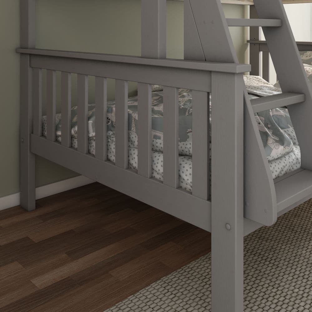 Atlantis Grey Wooden Triple Sleeper Bed Frame - 3ft Single Top and 4ft ...