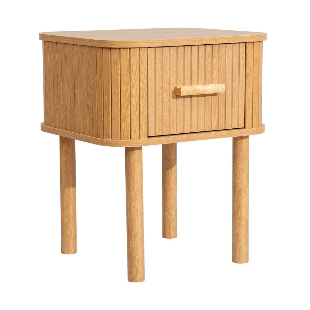Axel Oak 1 Drawer Fluted Bedside Table