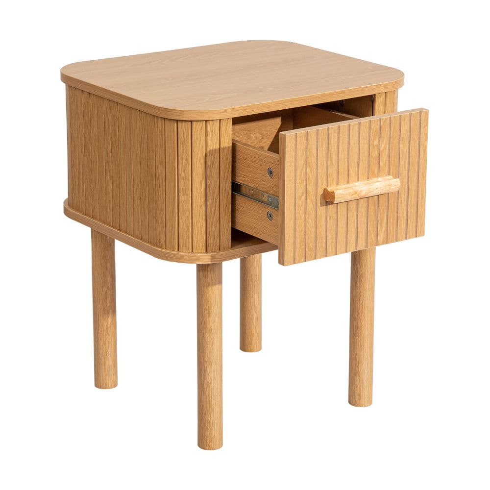 Axel Oak 1 Drawer Fluted Bedside Table