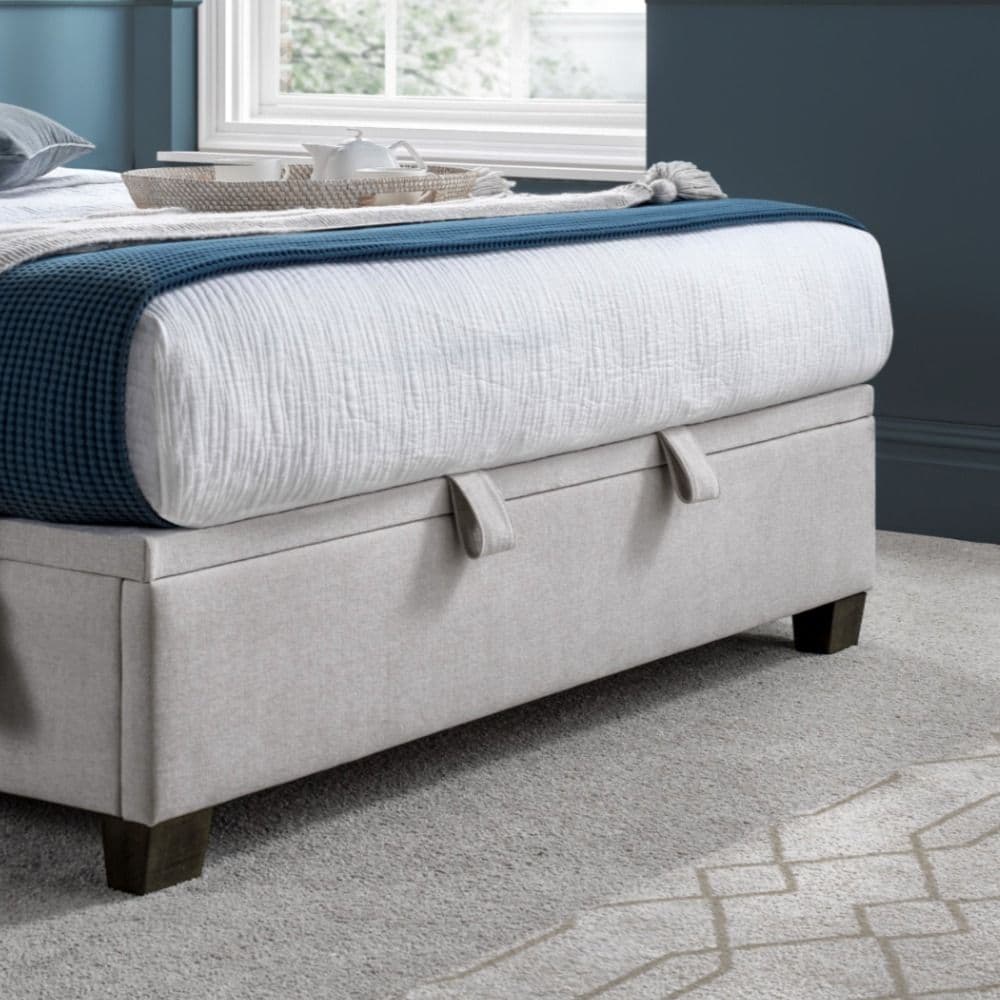 Clifton Stone Grey Fabric Ottoman Bed | Happy Beds
