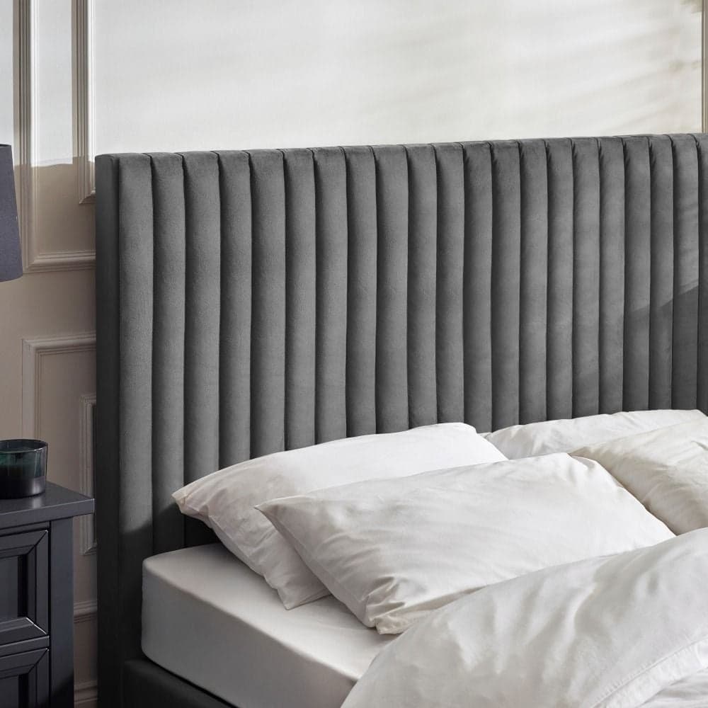 Croft Dark Grey Velvet TV Bed | Happy Beds