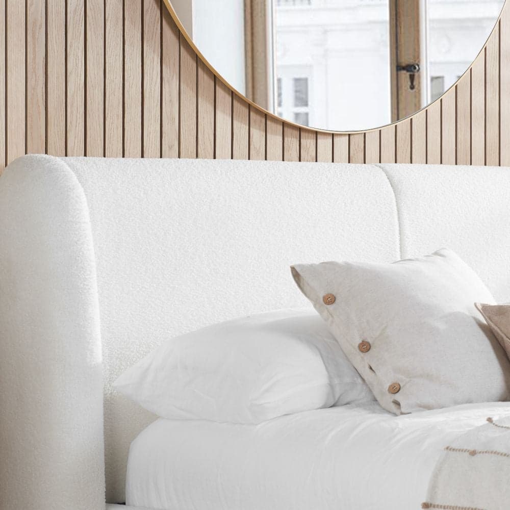Eden White Boucle Fabric Bed | Happy Beds
