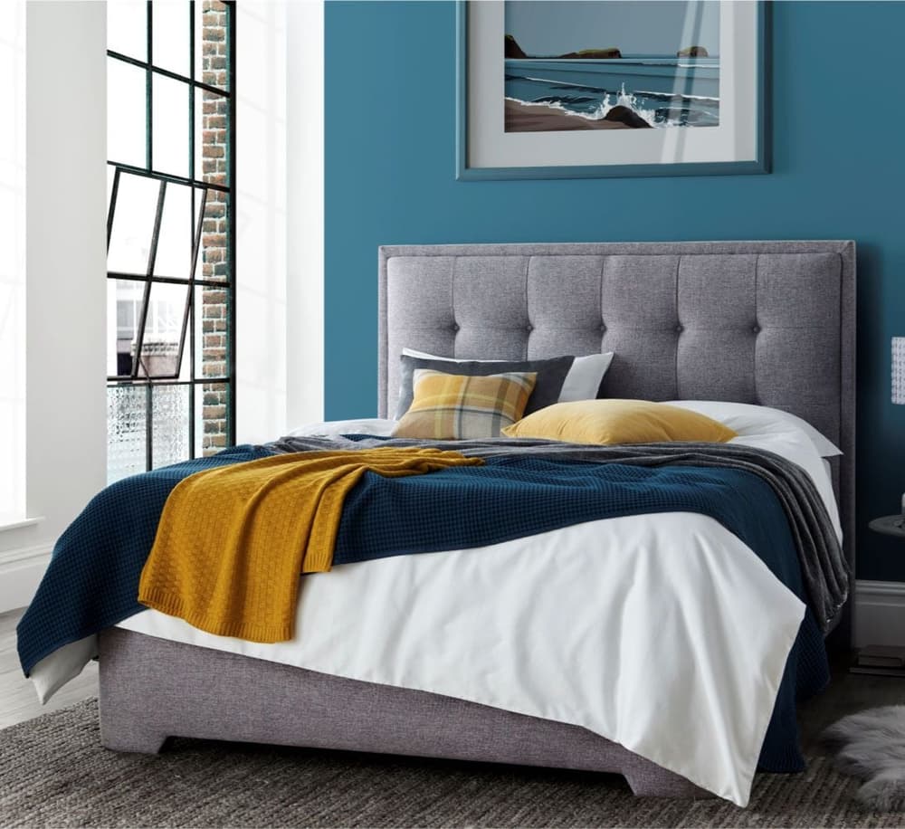 Falstone Light Grey Ottoman Bed | Happy Beds