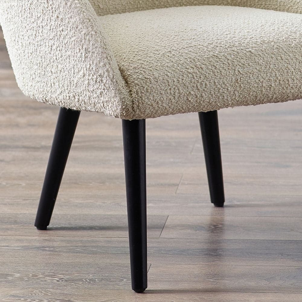 Amari Ivory Boucle Accent Chair | Happy Beds