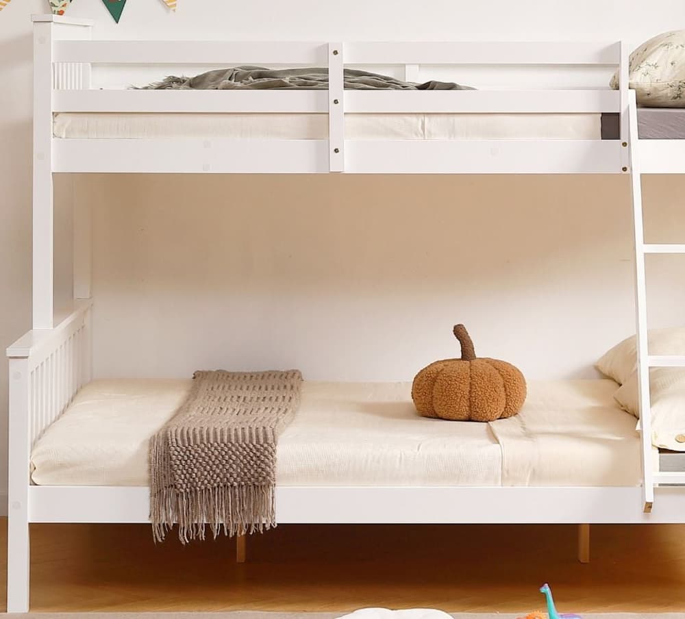 Hannah White Wooden Triple Sleeper Bunk Bed | Happy Beds