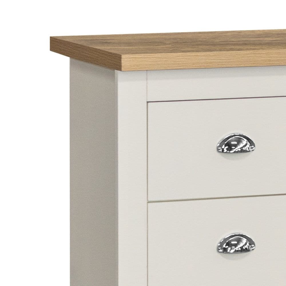 Highgate Cream and Oak Wooden 4 Drawer Chest | Happy Beds