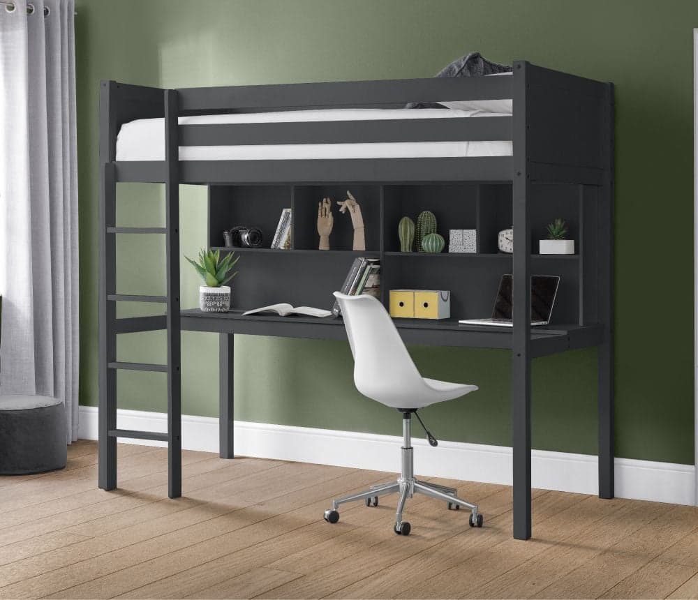Titan Anthracite Wooden High Sleeper | Happy Beds