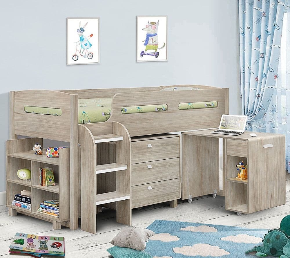 Kimbo Oak Mid Sleeper Cabin Bed