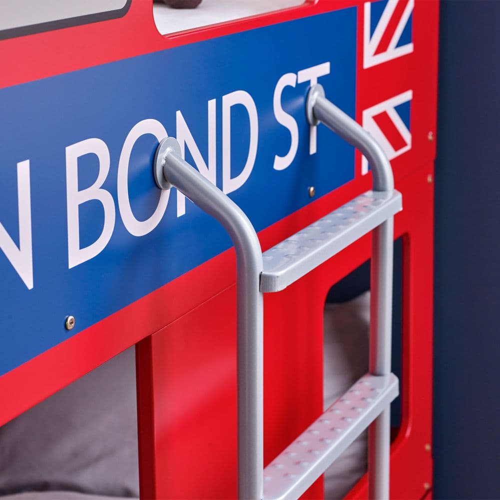 London Bus Red Wooden Kids Theme Bunk Bed | Happy Beds