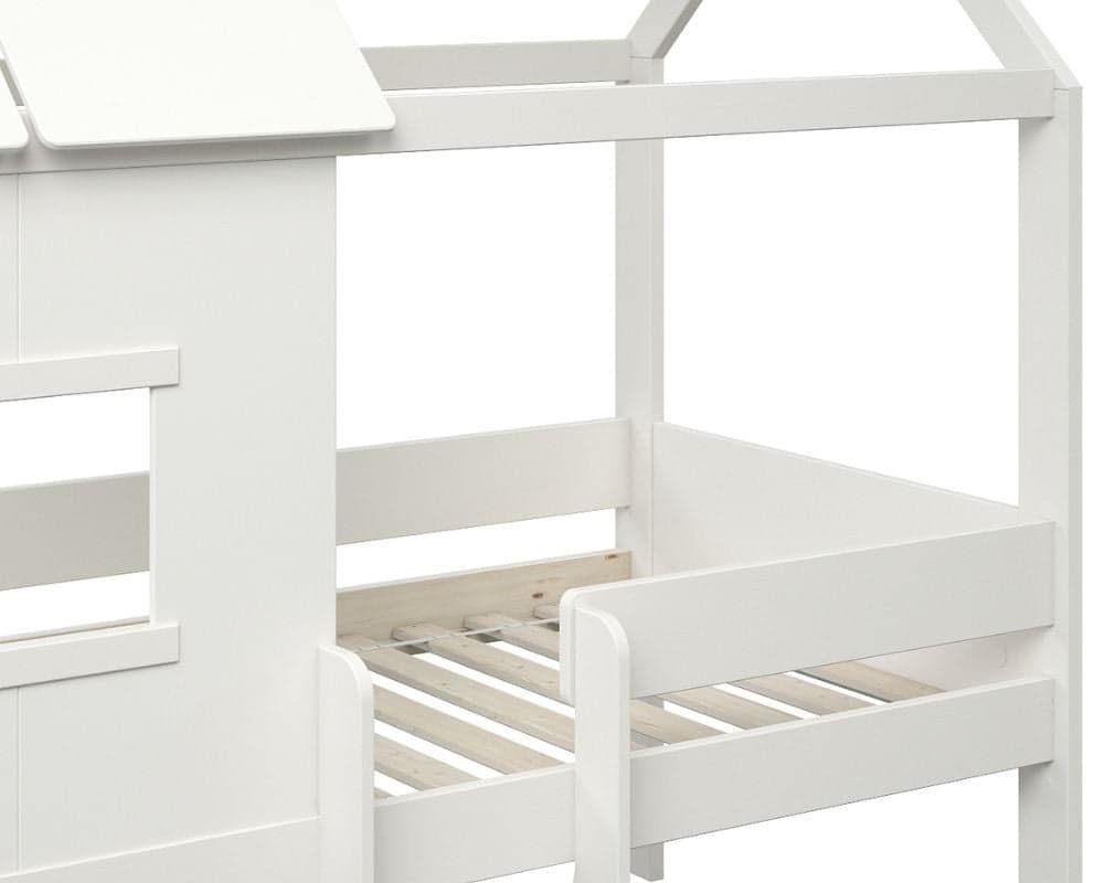 Mini White Wooden Playhouse Kids Bed | Happy Beds
