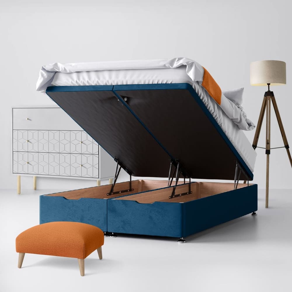 Blue Marine Velvet Divan Bed | Happy Beds