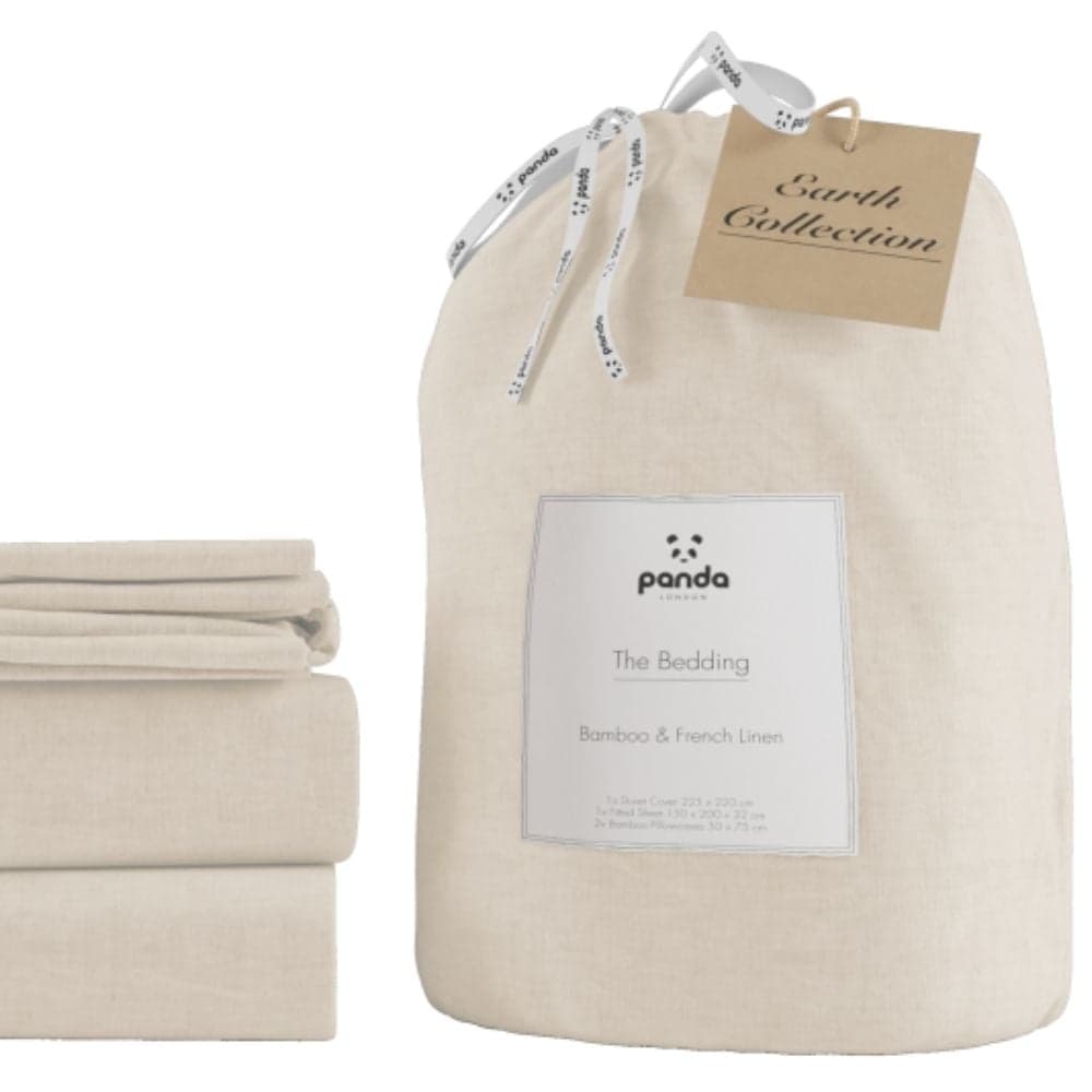 Panda Natural Bamboo & French Linen Bedding | Happy Beds