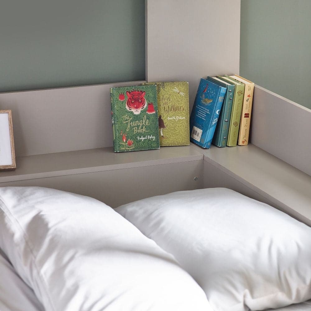 Parsec Taupe and White Wooden Bunk Bed | Happy Beds