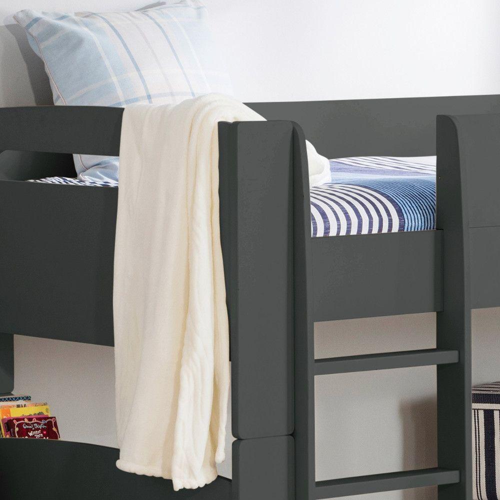 Pluto Anthracite Wooden Mid Sleeper | Happy Beds