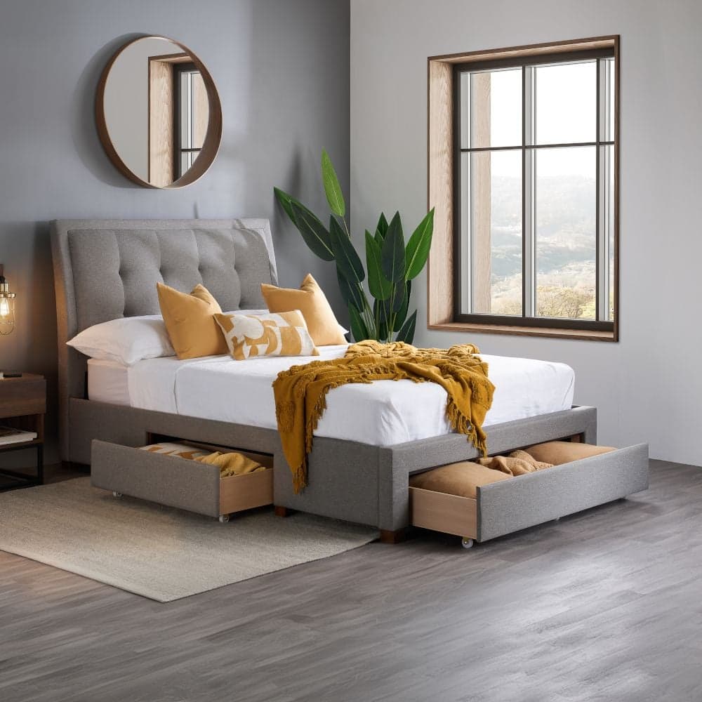 King size bed with side storage store